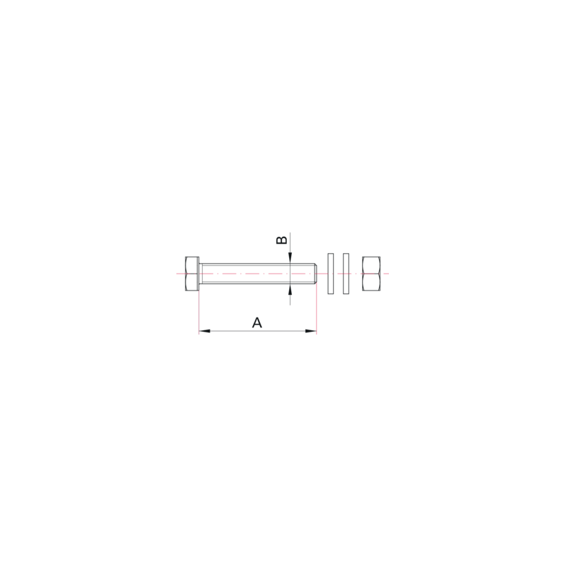 CF Hexagon Head Screw Set DN63 for Flanges with Through Holes