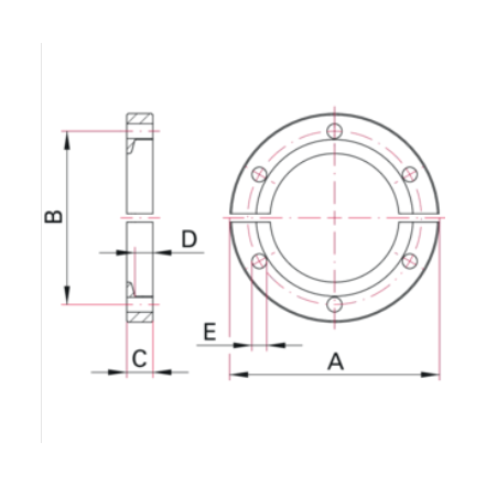 KF Bulkhead Clamp DN32 & DN40 Aluminium