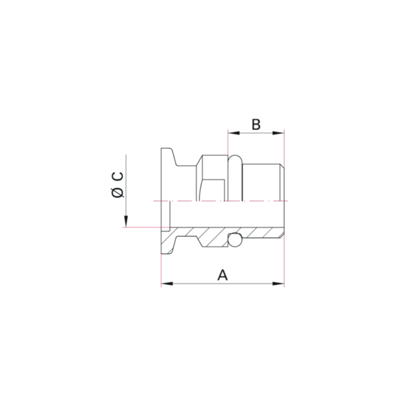 KF Screw-in Flange DN16 Thread G1/2" with Seal Stainless Steel 304