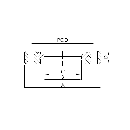 CF Bored Weld Flange Rotatable DN160 with Tapped Holes Stainless Steel 304