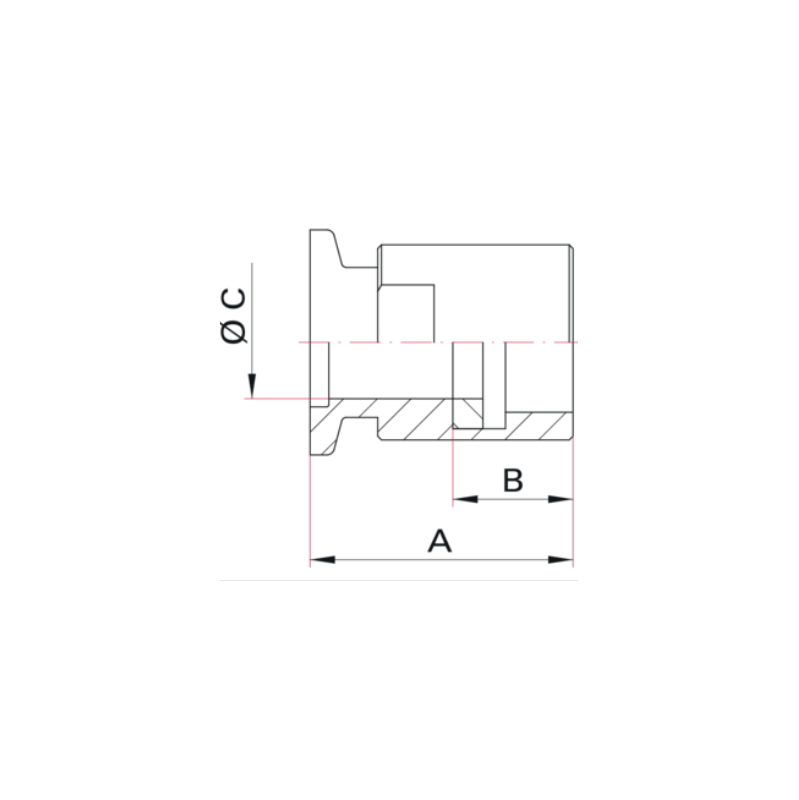 KF Screw-on Flange DN40 Thread G1.5" with Seal Stainless Steel 304