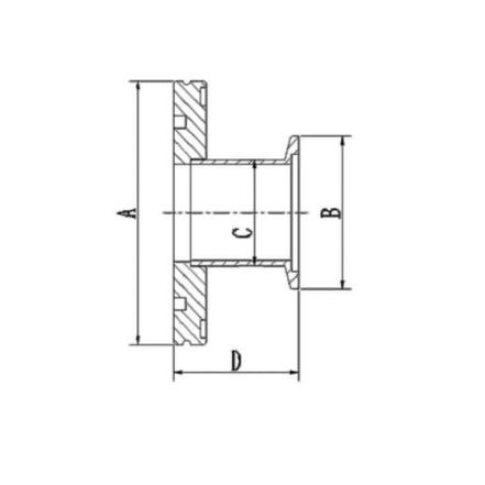 Adaptor DN80 ISO-K to DN50-KF Stainless Steel 304