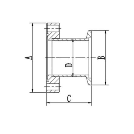 Adaptor DN63-CF to DN50-KF Stainless Steel 304